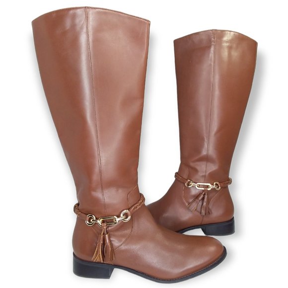 Talbots | Shoes | Talbots Tish Riding Boots Size 8m Cognac Leather Knee ...